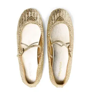 Prada Braided Ballet Flats - Nude