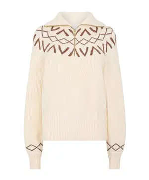 Varley Sigrid Ribbed-knit Half-zip Sweater - Whitecap Grey