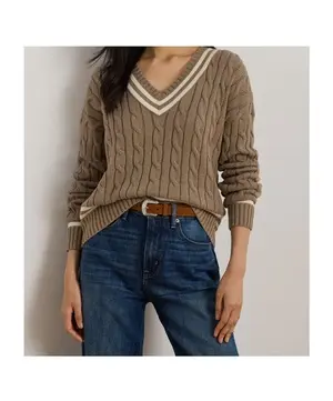 Ralph Lauren Cable Knit V-neck Sweater