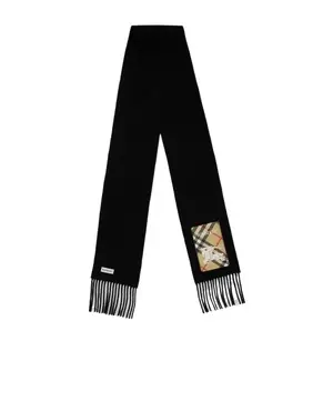 Burberry Plaid Cashmere Scarf - Black