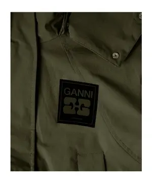 GANNI Long Parka Coat With Detachable Hood