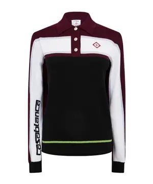 Casablanca Color-blocked Long Sleeve Polo Shirt