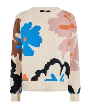 Max Mara Floral Print Knit Sweater