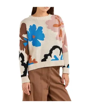 Max Mara Floral Print Knit Sweater