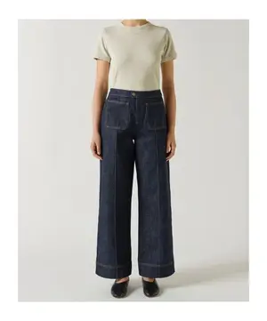 Soeur Patch Pocket Wide Leg Jeans