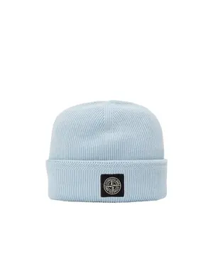 Stone Island Patch Beanie - Blue