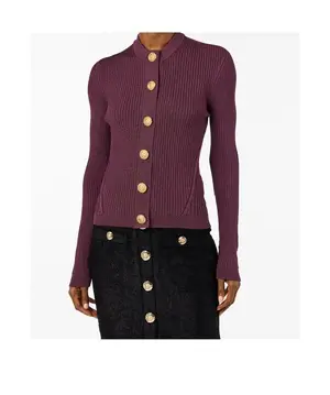 Balmain Round Neck Knitted Cardigan With Button Closure