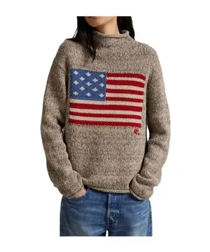 Polo Ralph Lauren Flag Knit Mock Neck Jumper - Multicolor