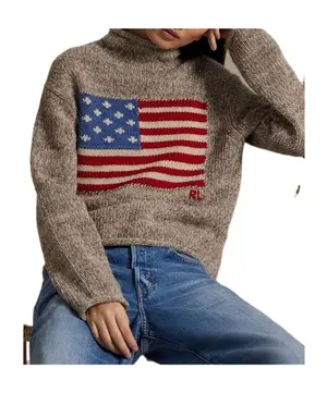 Polo Ralph Lauren Flag Knit Mock Neck Jumper - Multicolor