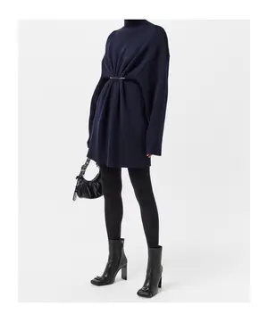 Balenciaga Mini Knitted Jumper Dress - Black