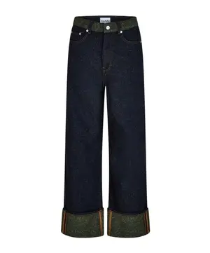 GANNI Wide-leg Jeans With Rolled Cuffs