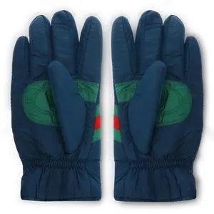 Gucci Quilted Thermal Gloves With Green And Red Stripes