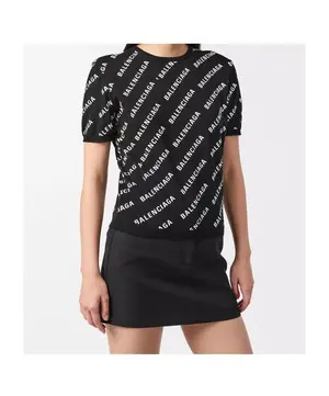Balenciaga Crew Neck Printed Short-sleeved T-shirt