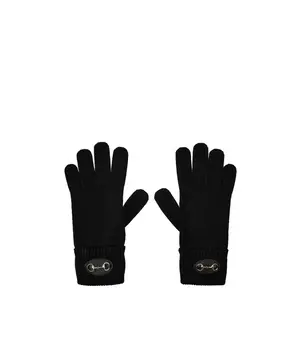Gucci Solid Color Knitted Gloves - Black