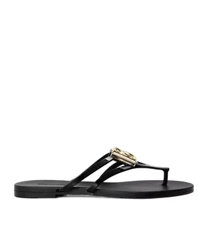 Dolce & Gabbana Logo Thong Sandals - Black