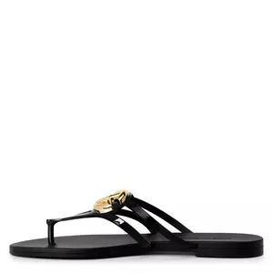 Dolce & Gabbana Logo Thong Sandals - Black