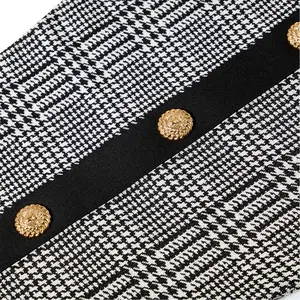 Balmain Plaid Knit Mini Dress