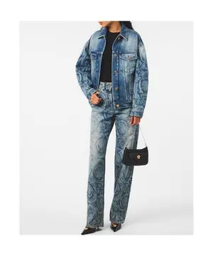 Versace Wide-leg Jeans With Branded Hardware