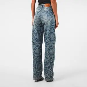 Versace Wide-leg Jeans With Branded Hardware