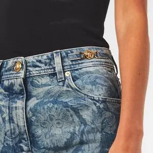 Versace Wide-leg Jeans With Branded Hardware