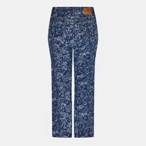 GANNI High-waisted Straight-leg Jeans With Animal Print