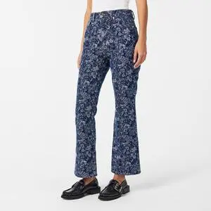 GANNI High-waisted Straight-leg Jeans With Animal Print