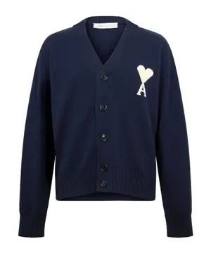 AMI Paris De Coeur Cardigan - Black