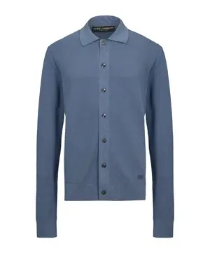 Dolce & Gabbana Vertical Rib Knit Polo Shirt