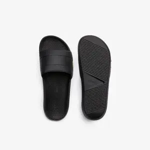 Lacoste Open Toe Slides With Metal Embellishments