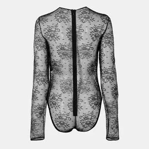 Dolce & Gabbana Black Lace Long-sleeved Bodysuit