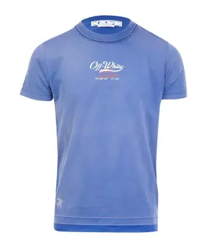 Off-White Wave Off Raw Slim T-shirt - Blue