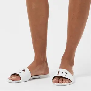 Dolce & Gabbana Rubber Slide Sandals With Dg Logo - White