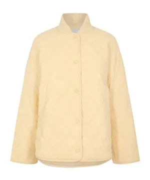 Varley Long-sleeved Quilted Cotton-padded Jacket - Nude