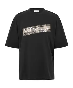 Off-White Regular Fit Flannel T-shirt - Black