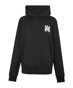 Amiri Logo Print Hooded Pullover - Black