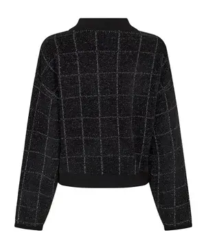 Hugo Boss Textured Check Knit Cropped Jacket