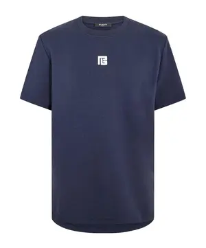 Balmain Logo Short-sleeved T-shirt - Blue