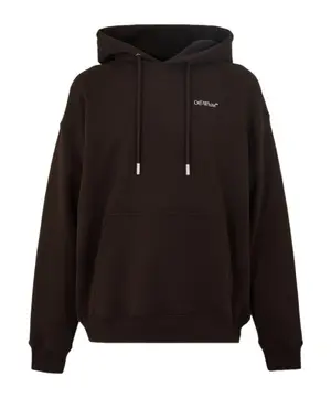 Off-White Hoodie With Twill Pattern