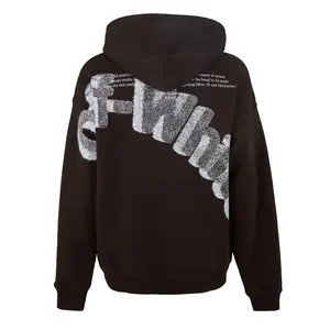 Off-White Hoodie With Twill Pattern