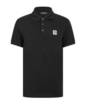Balmain Classic Solid Color Polo Short Sleeve - Black