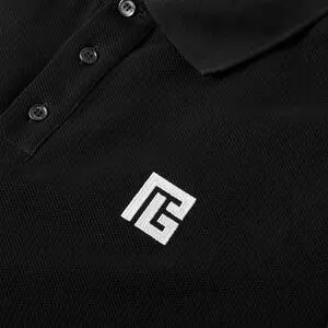 Balmain Classic Solid Color Polo Short Sleeve - Black