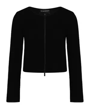 Emporio Armani Zip-up Textured Knit Jacket