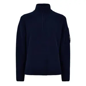 C.P. COMPANY Zippered Knit Sweater - Black