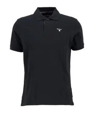 Barbour Tartan Pique Polo Shirt - Black