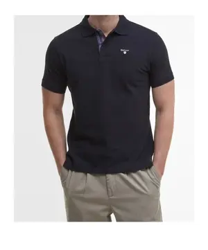 Barbour Tartan Pique Polo Shirt - Black