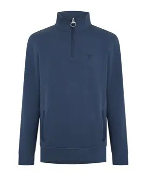 Barbour Long-sleeved Stand-up Collar Sweatshirt - Navy