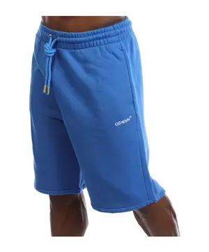 Off-White Drawstring Shorts With Embroidered Detail