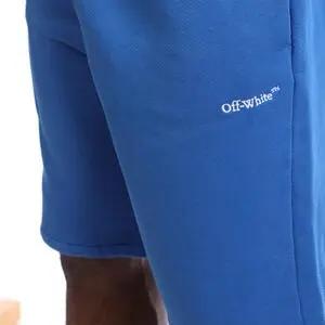 Off-White Drawstring Shorts With Embroidered Detail