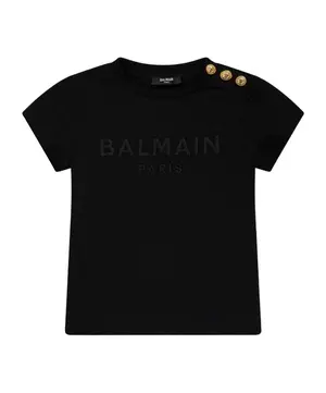 Balmain Logo Crew Neck T-shirt - Black