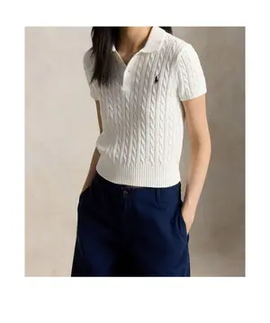 Polo Ralph Lauren Cable Knit Short Sleeve Polo Shirt
